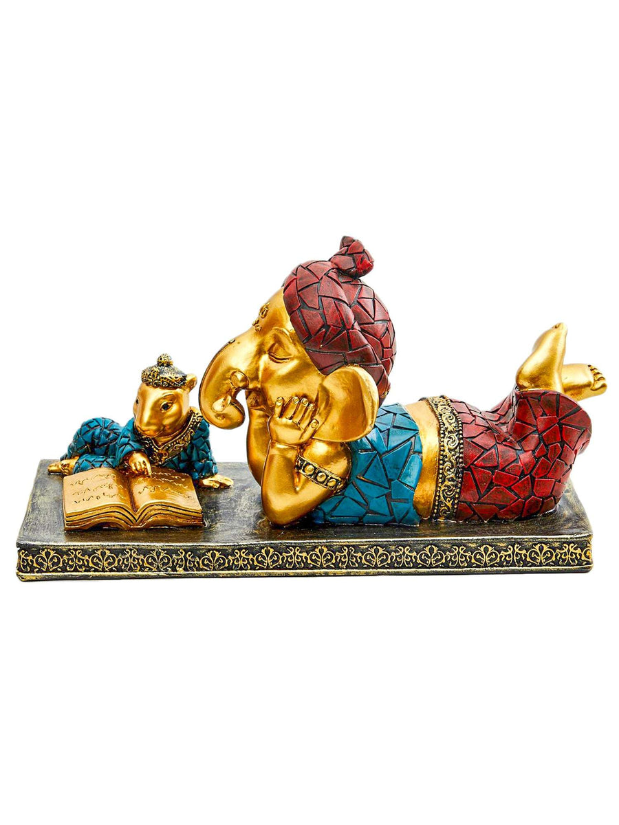Lord Ganesha with Mushak Statue - Multicolor Elevate your space with ...